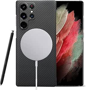 Amazon.com: Sisyphy Aramid Fiber Case for Samsung Galaxy S25 Ultra 5G with Carbon Fiber Texture ...