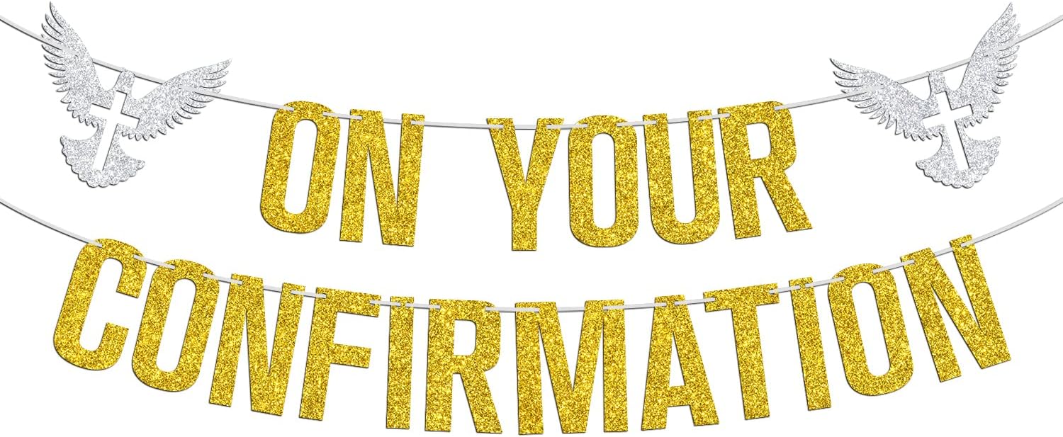 Amazon.com: On Your Confirmation Banner, Christening Baby Shower / 1st ...