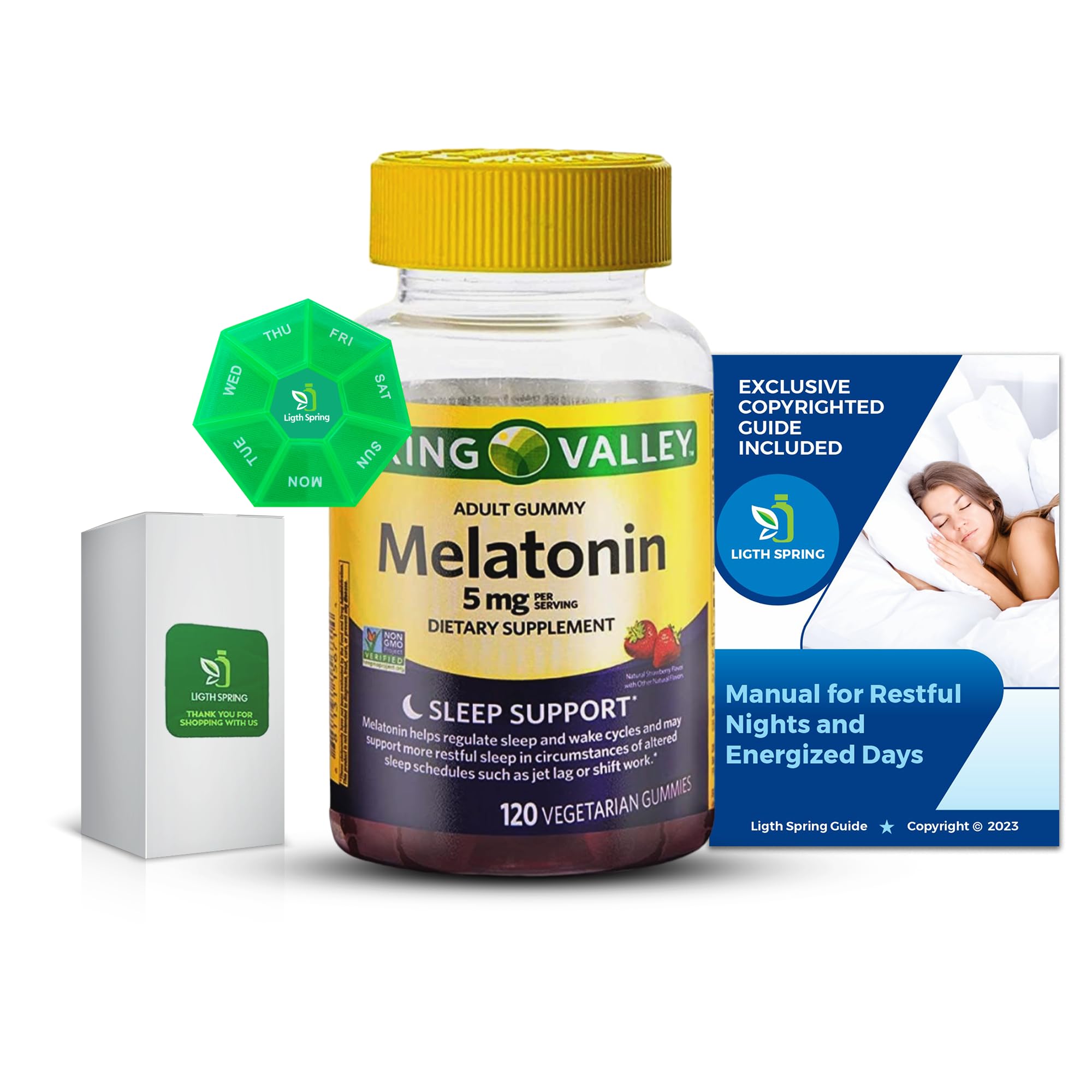 Amazon.com: Melatonin 5Mg, 120 Gummies, Sleep Support with Bundle ...