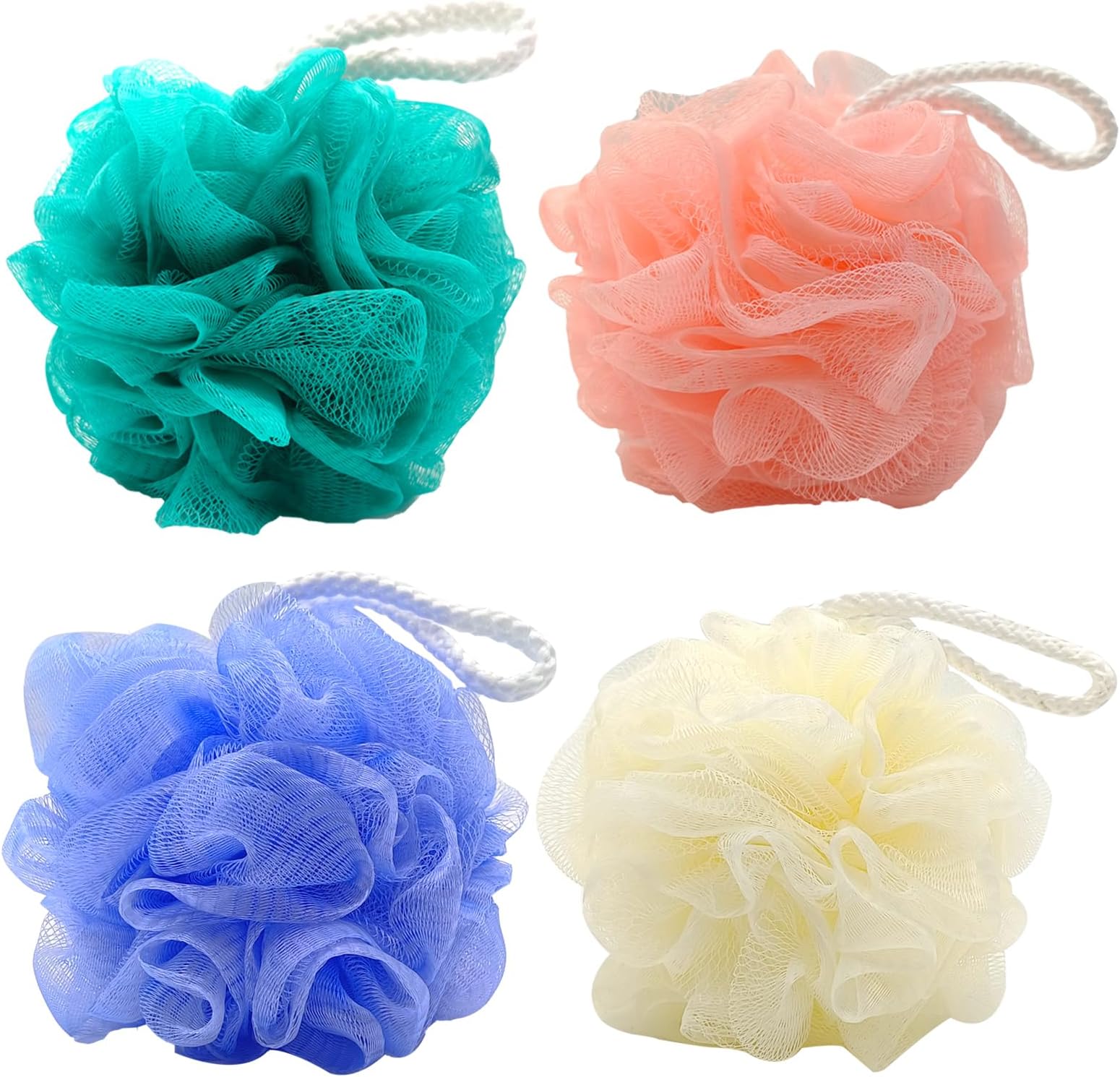 Amazon.com: Set of 4 Loofah Sponge Shower Loofah, Exfoliating Shower ...