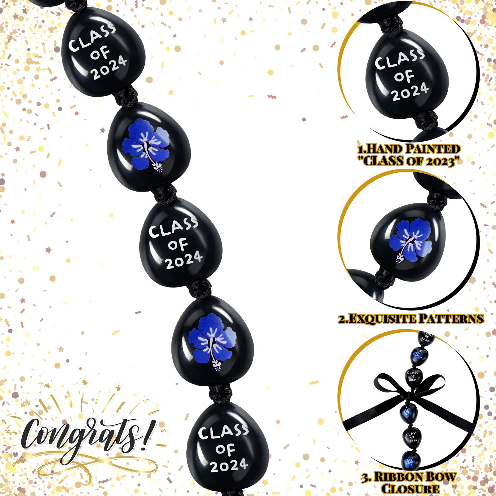 Snapklik.com : 2024 Graduation Ribbon Lei Hand Painted Class Of 2024 ...