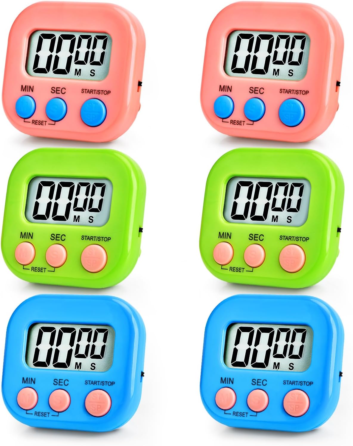 Amazon.com: 6 Pcs Multi-Function Electronic Timer, Small Timers for Classroom Digital Kitchen ...