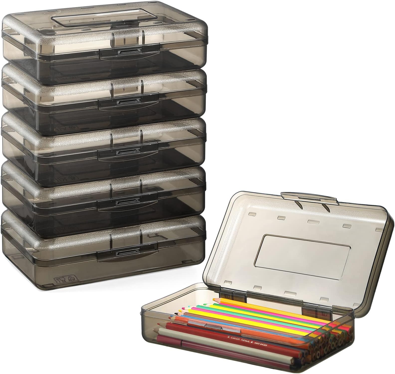 Amazon.com : 4 PCS Pencil Box,Double Layer Large Capacity Pencil Box ...