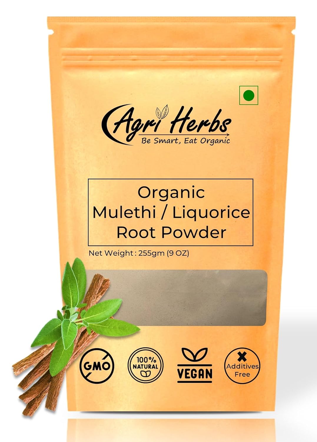 Agri Herbs Organic Mulethi Powder 255gm (Pack of 1) | Licorice Powder ...
