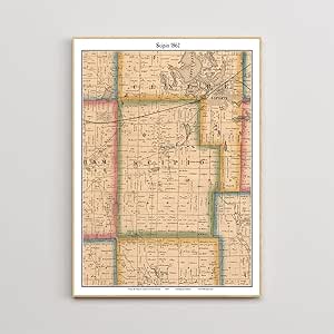 Amazon.com: MG Global Historical Map Poster of Scipio 1862 Indiana Door ...