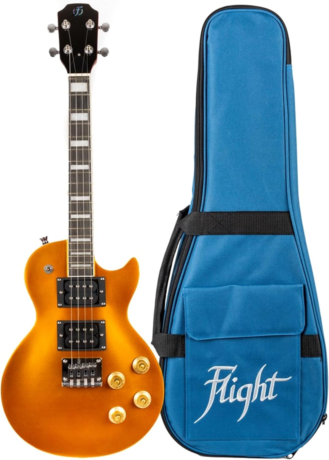 Flight Centurion Vintage Burst Solid Body Electric Ukulele - Gold top ...