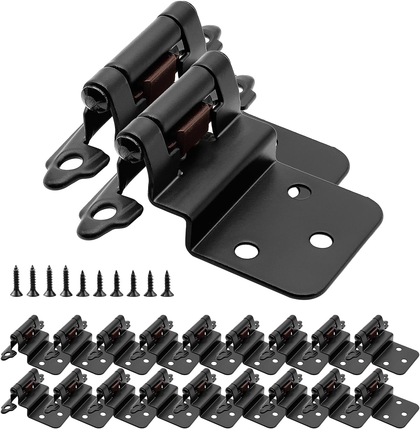 20 Pcs 3/8" Inset Cabinet Door Hinges Black,Self Closing Cabinet Hinges ...