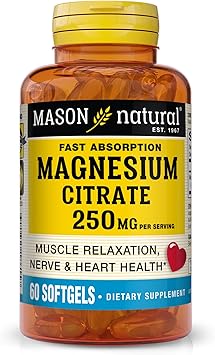 Amazon.com: Mason Natural Magnesium Citrate 250 mg, Mineral Supplement ...