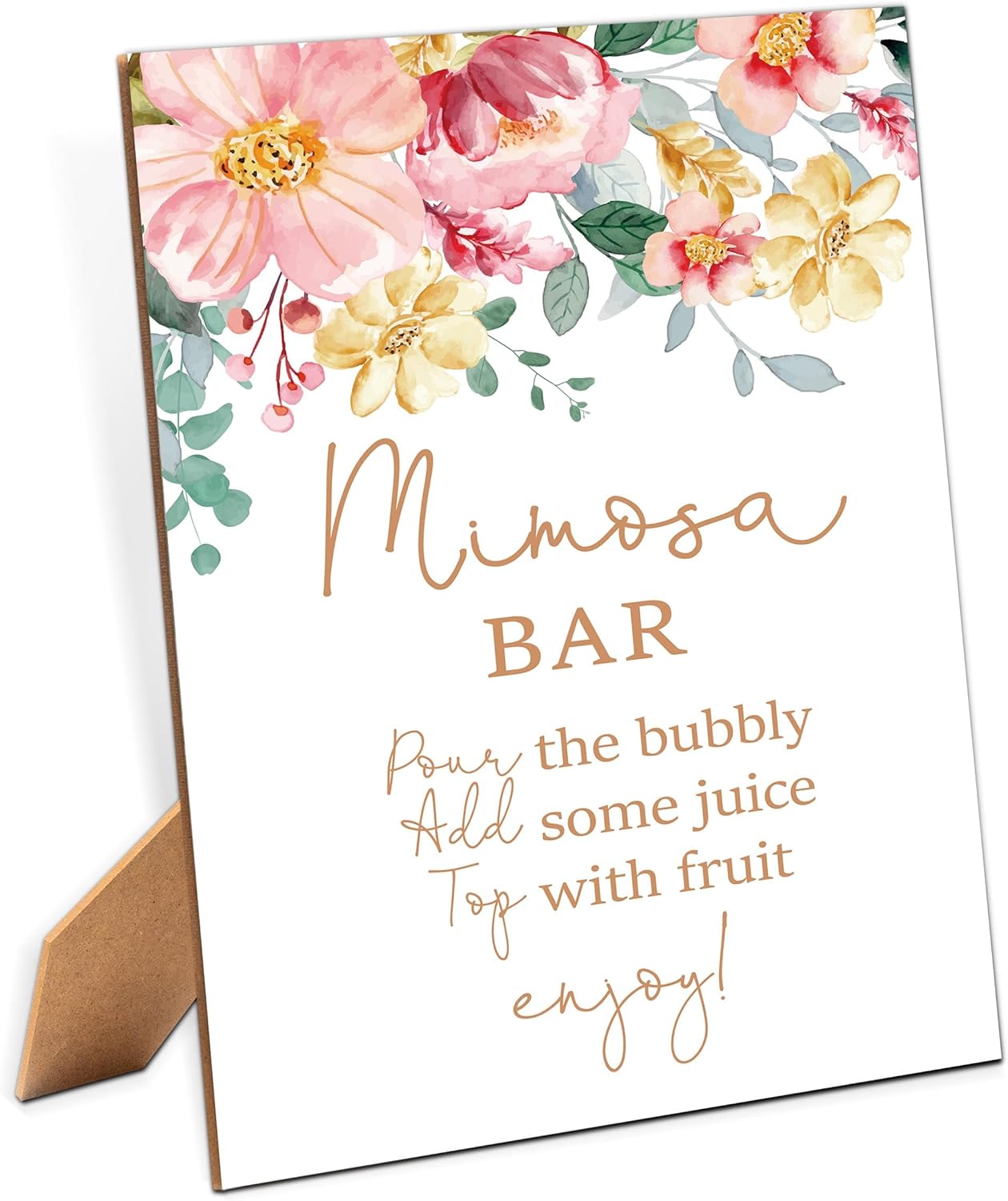 Amazon.com: Mimosa Bar Sign - Spring Flowers Bridal Shower Sign, 1 Pack ...