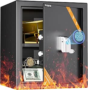 Amazon.com: WASJOYE Fingerprint Biometric Safe Box - 2.0 Cu Ft ...