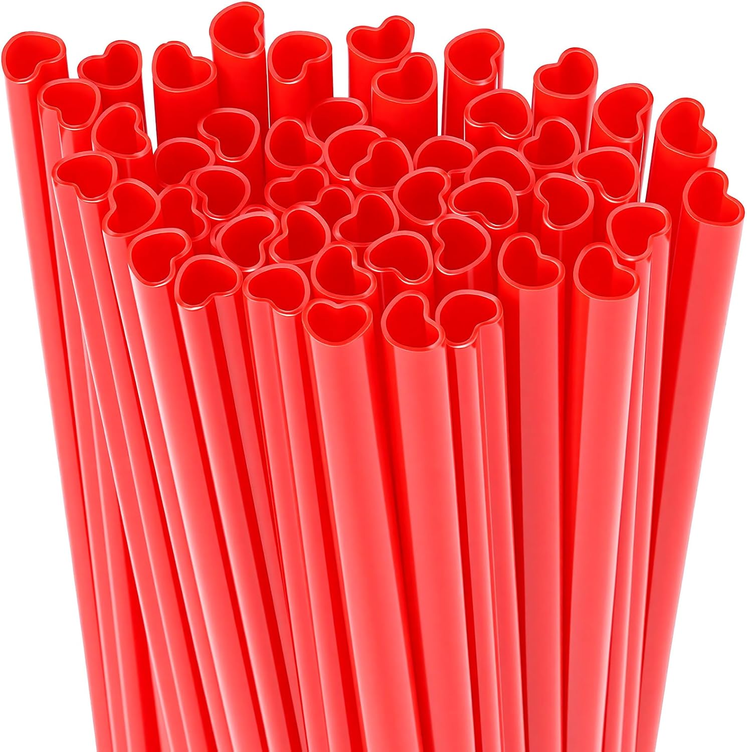 Amazon.com: 48 Pcs Heart Shaped Straws - Individually Wrapped ...