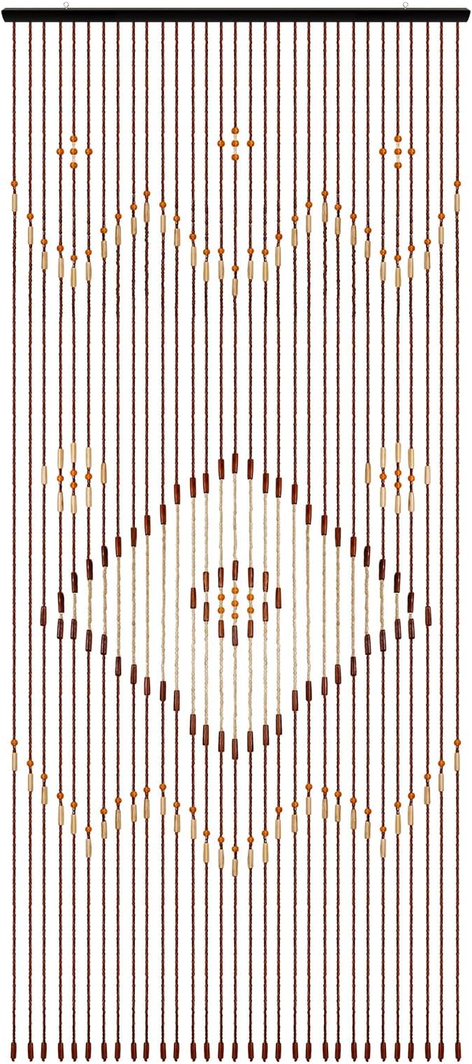Retro Wooden Bead Door Curtain - Natural &Chinese Classical Style ...