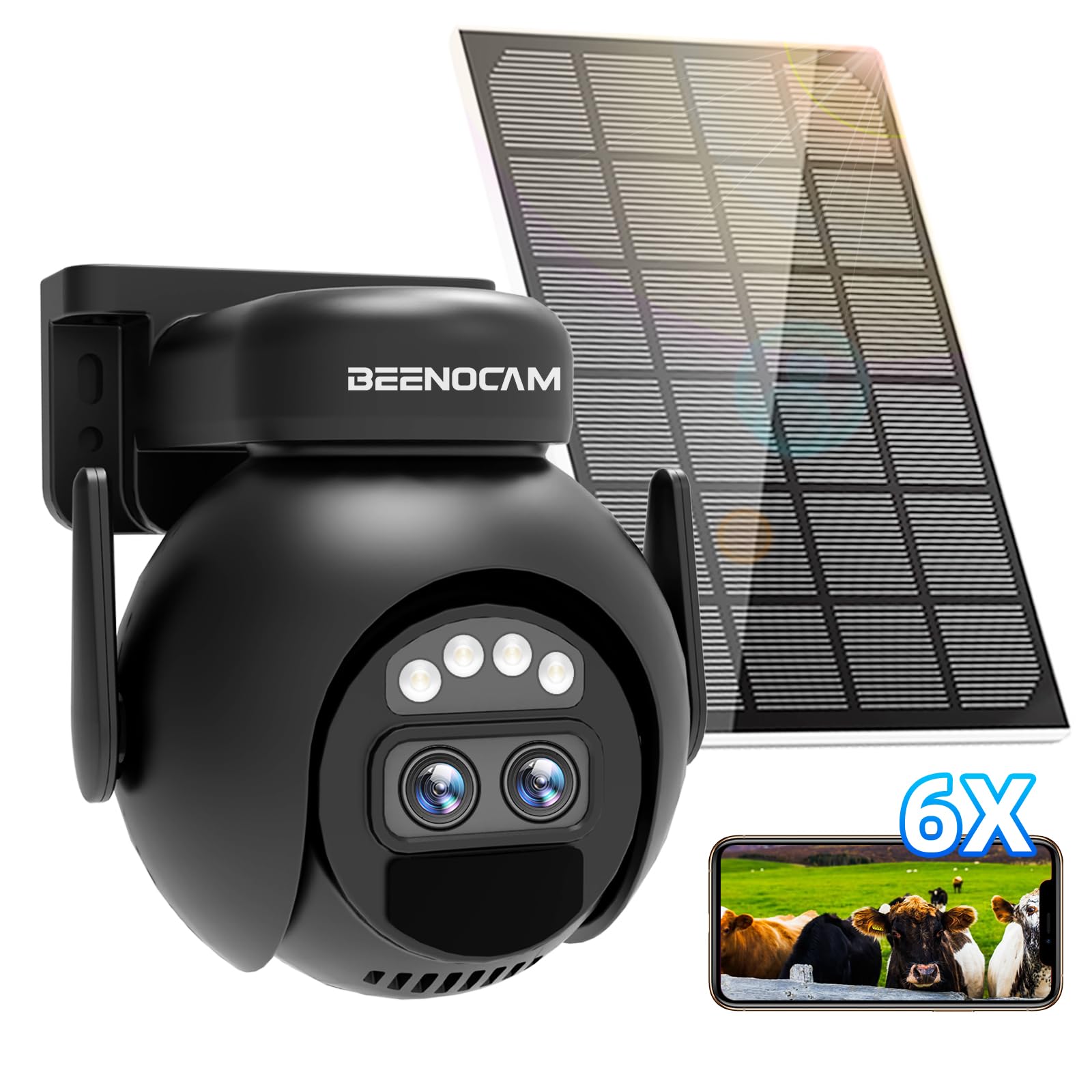 Amazon.com : BEENOCAM Solar Security Cameras Wireless Outdoor,4K Solar ...