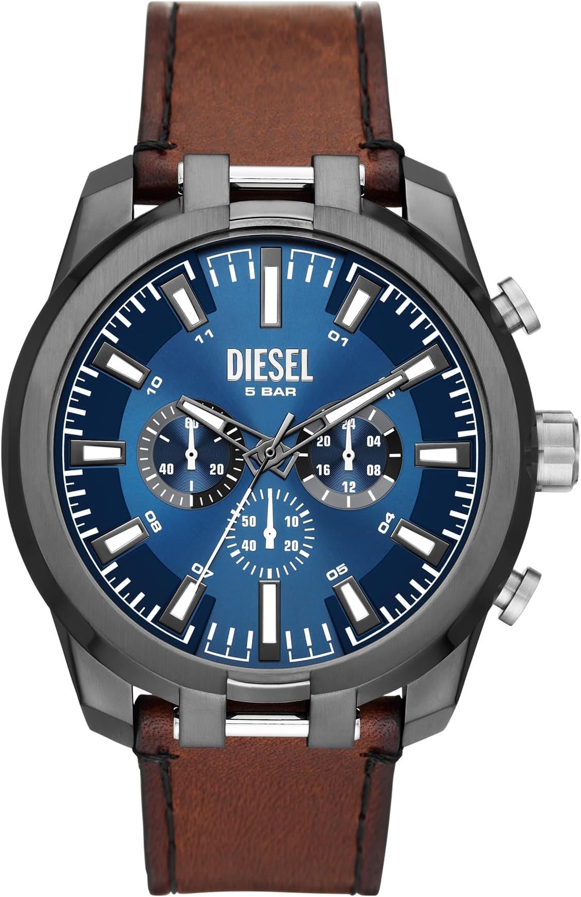 Diesel Leather Analog Black Dial Men Watch-Dz1206, Brown Band : Diesel ...
