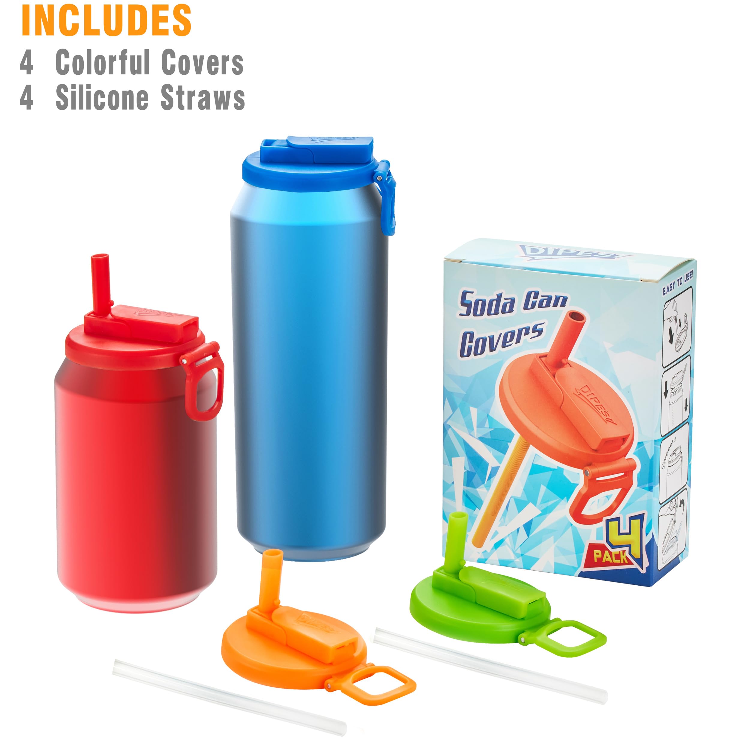 Pop Can Sippy Cup Lid 4 Pcs Soda Can Lids With Straw, Pop Cans Lids ...