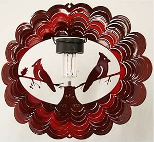 Amazon.com: Stainless Steel Solar Light Cardinal - 12 Inch Wind Spinner ...