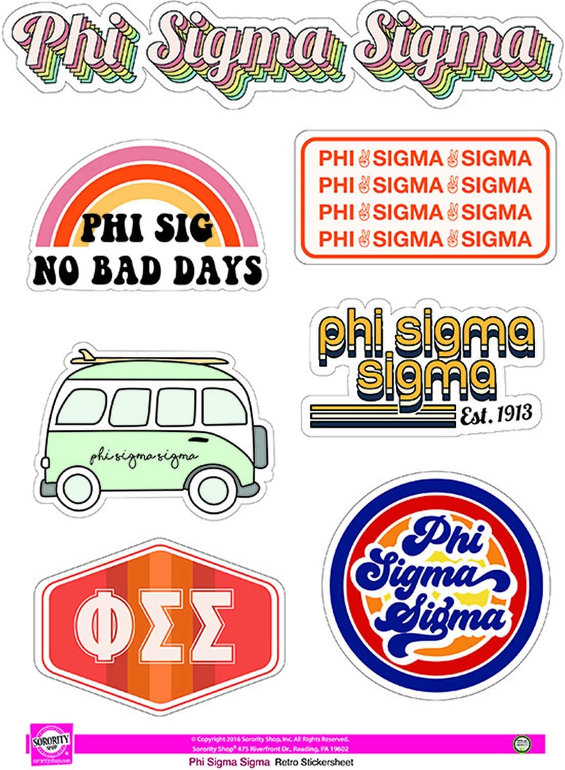 Amazon.com: Phi Sigma Sigma - Sticker Sheet - Love Theme : Arts, Crafts ...