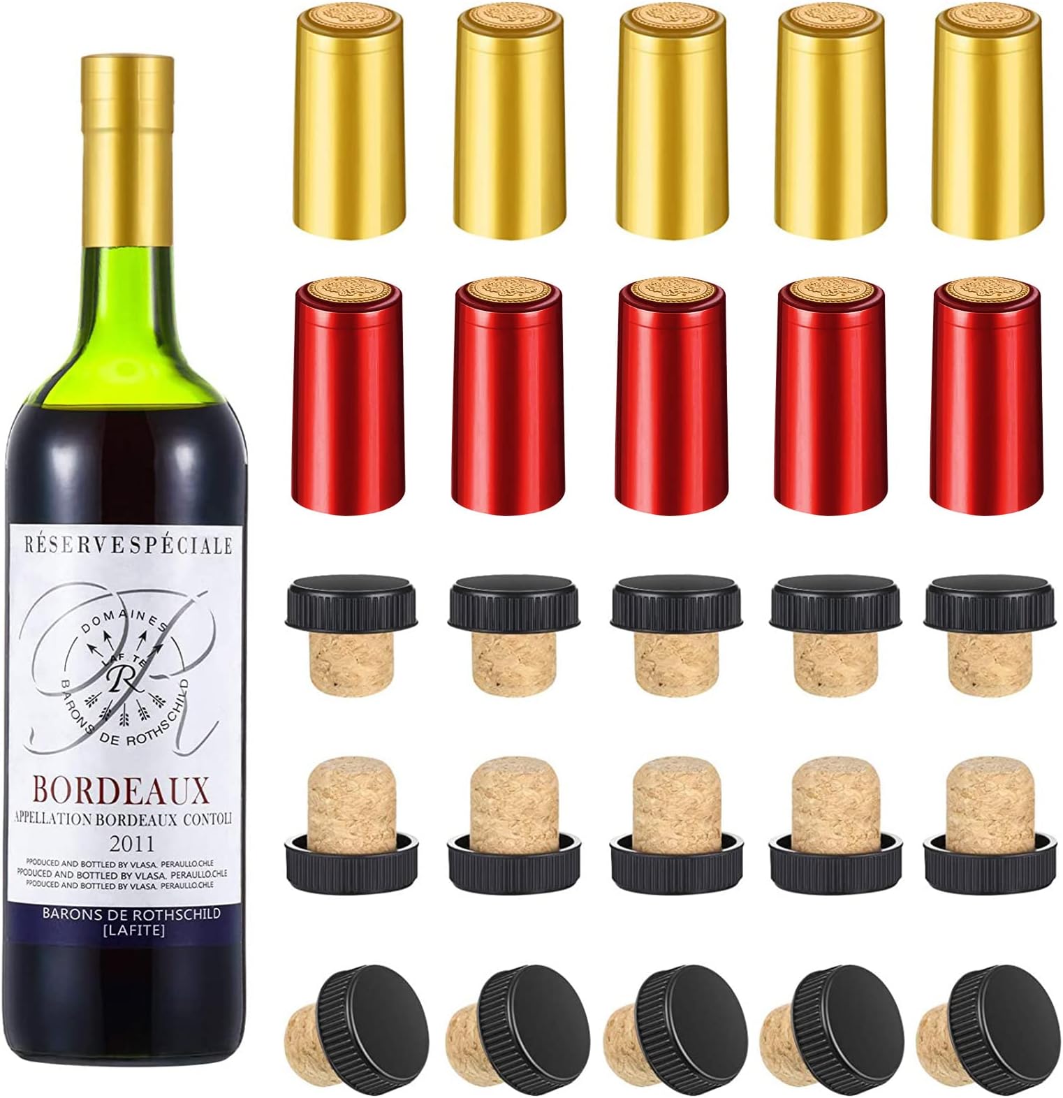 Amazon.com: Wine Bottle Cork Stopper with Plastic Top, T Shape PVC Heat ...