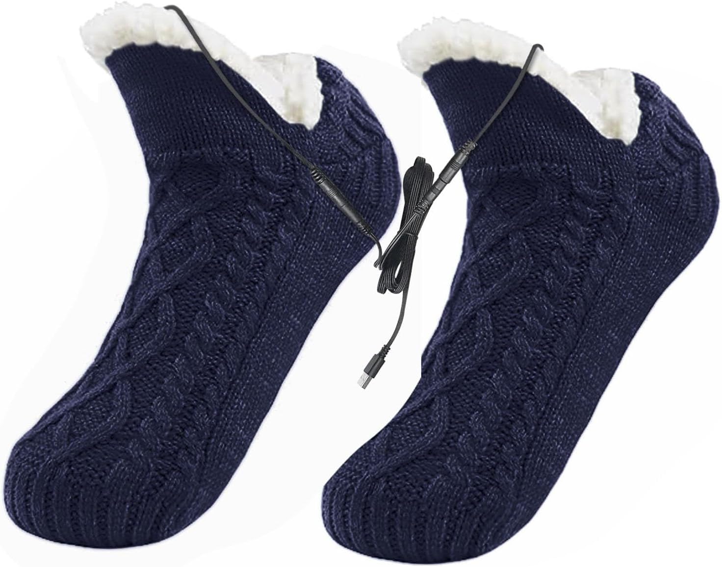 Amazon.com: Rechargeable Heated Socks, Anti Slip Fleece Thermal ...