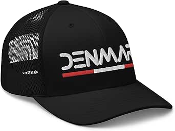 Minimal Denmark Flag Trucker Hat Mesh Denmark Trucker Cap Black at ...