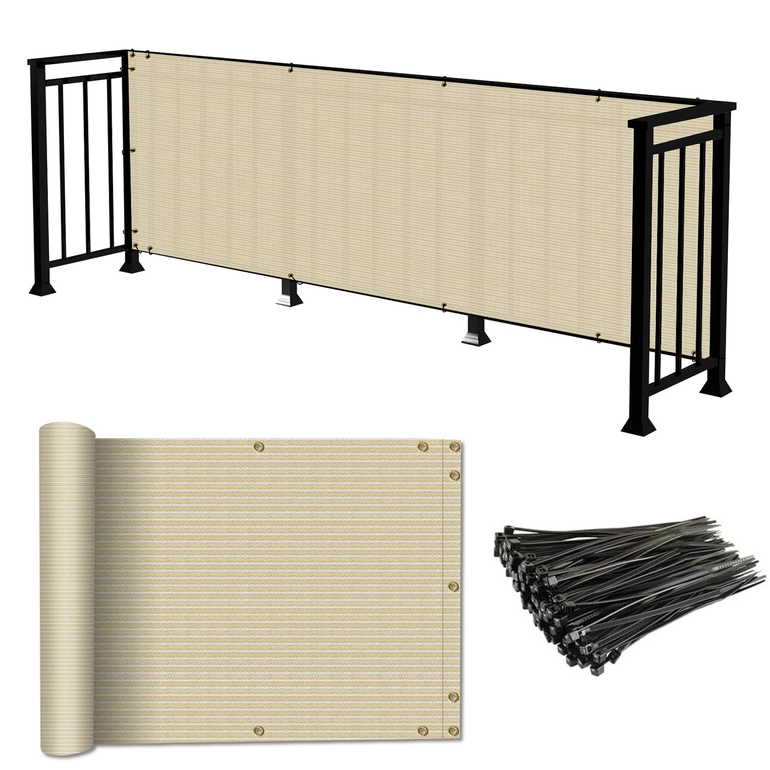 Amazon.com : Coarbor 2.5'x10' Balcony Privacy Fence Screen Balcony ...