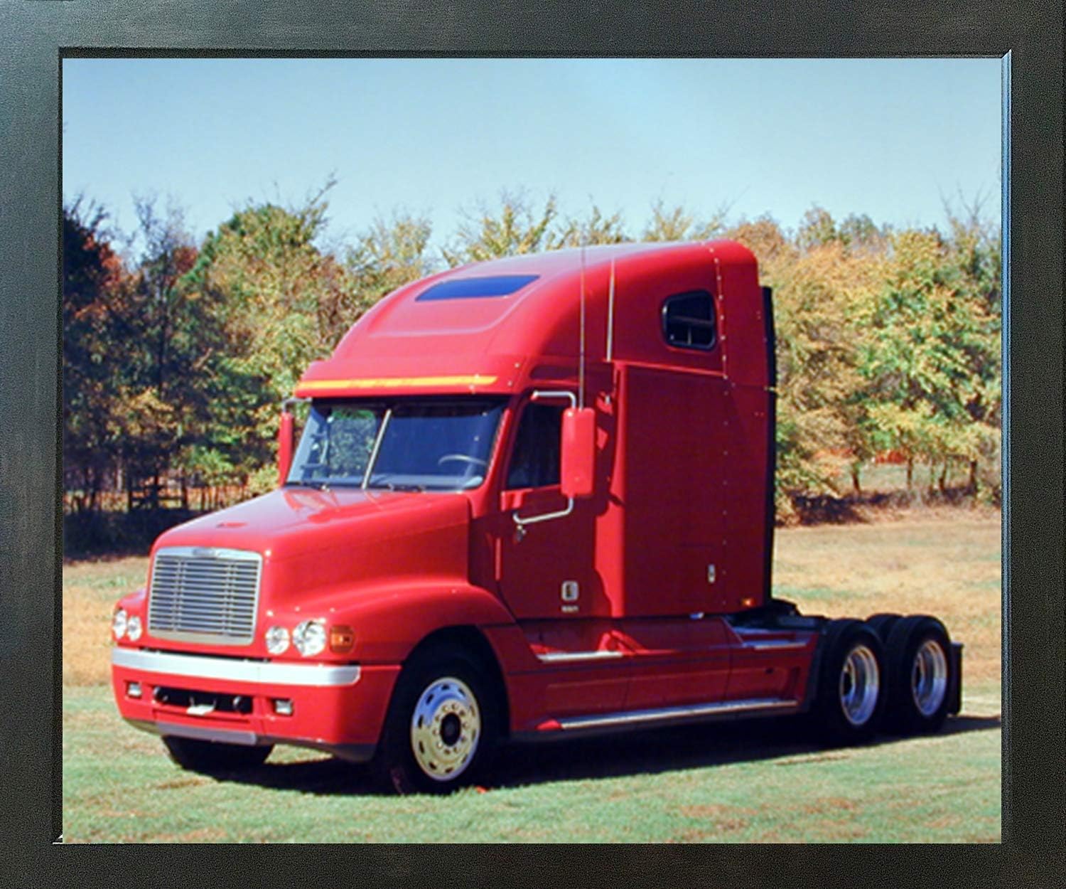 Amazon.com: Framed Wall Decoration Red Freightliner Diesel Tractor ...