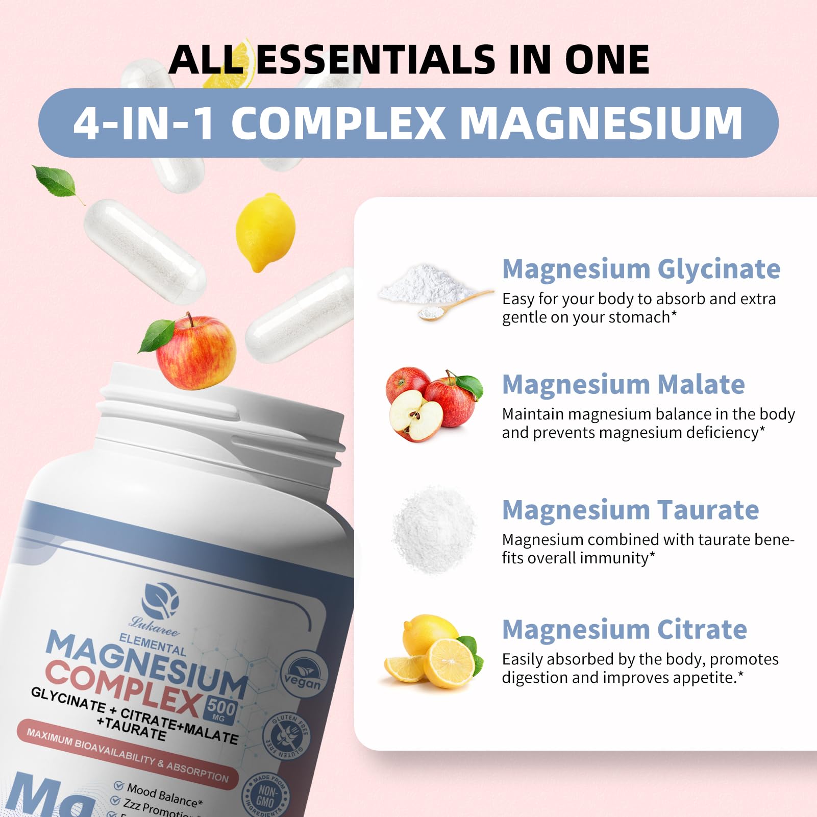 Snapklik.com : Magnesium Complex Supplement 500mg, Magnesium Glycinate ...