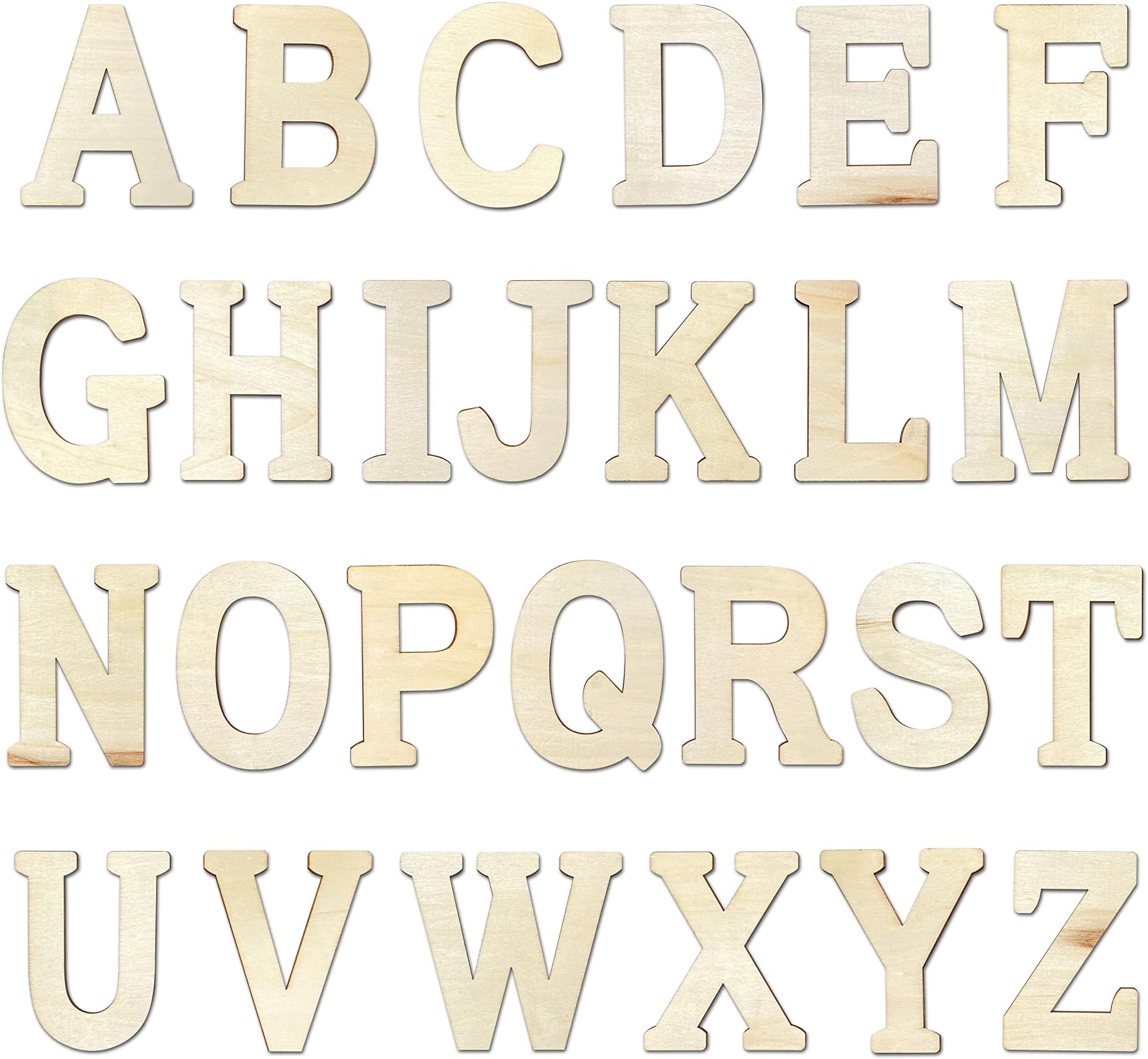 Amazon.com: 4 Inch 138 Pieces Wooden Letters and Numbers,Unfinished ...
