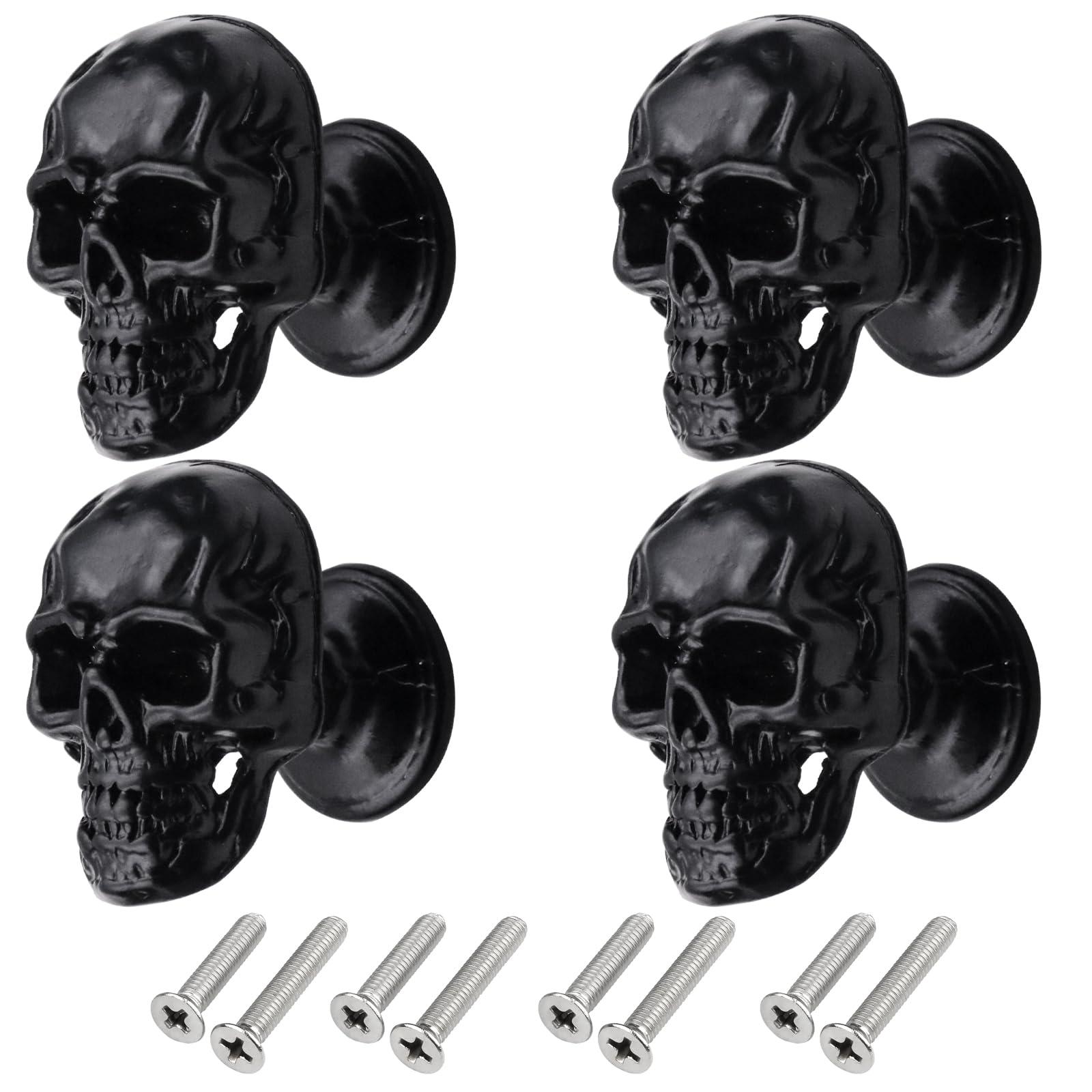 FANYUN 4 Pack Skull Skeleton Cabinets Knobs, Single Hole Pull Handle ...