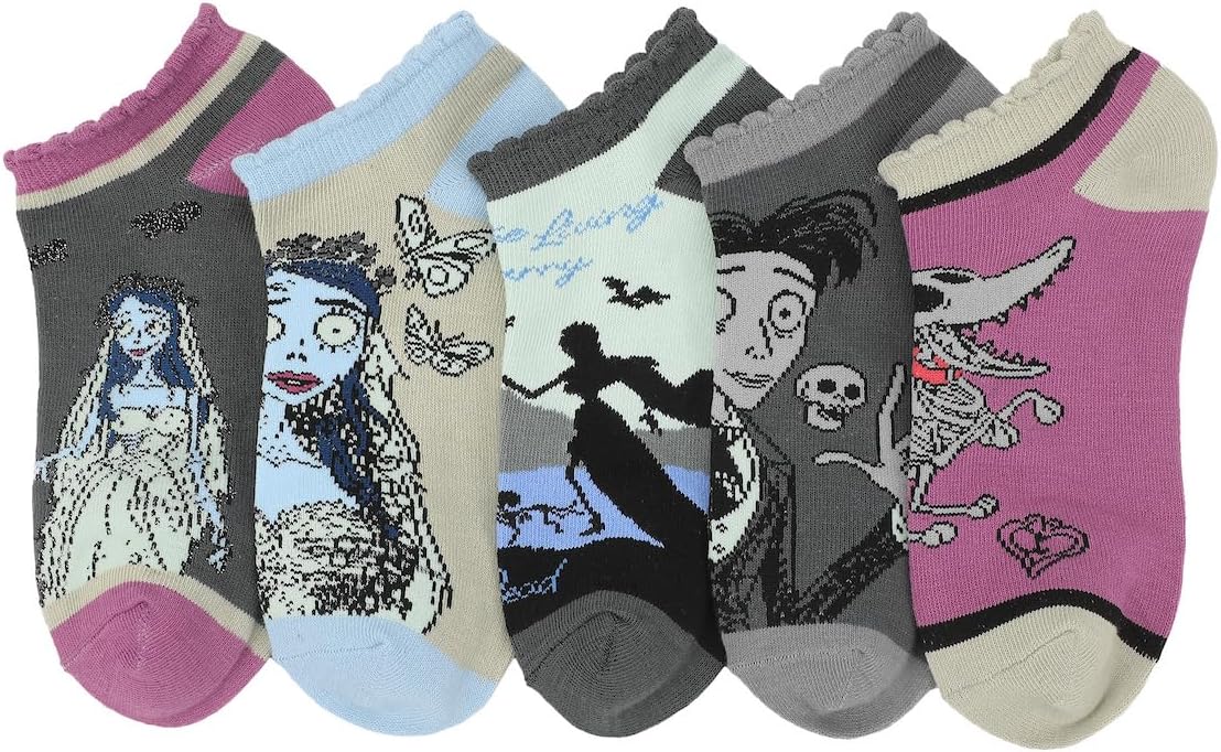 Amazon.com: Bioworld The Corpse Bride Character Art Women's 5-Pair ...