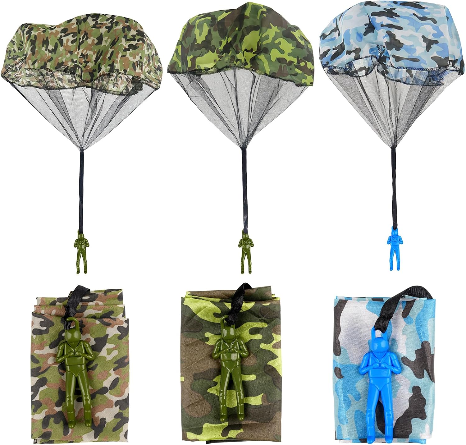 Army Parachute Toys for Kids, 3PCS Hand Throwing Army Men Toys，Outdoor ...