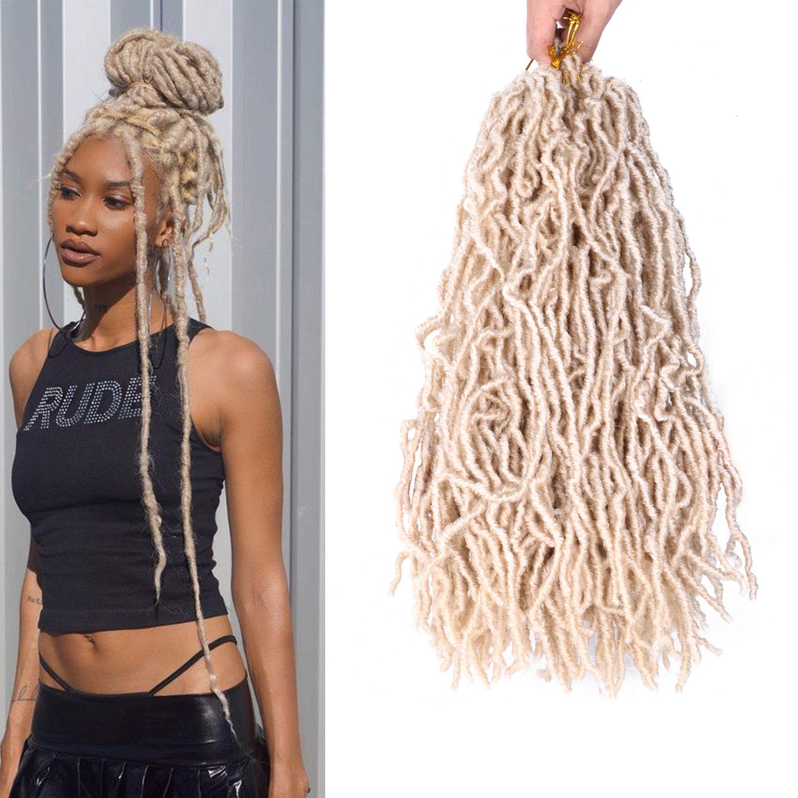 Buy 6 Packs 18 Inch Faux Locs Goddess Locs Crochet Hair Ombre Locs Nu ...