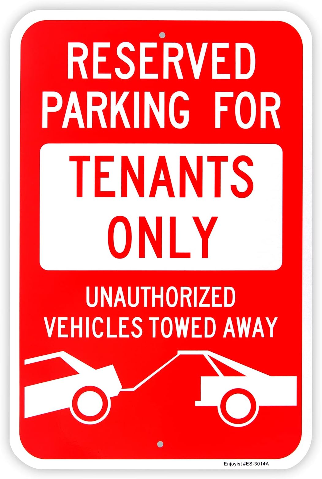 Amazon.com: 2PC Tenant Parking Only Sign, 18 x 12 Inches - Aluminum ...