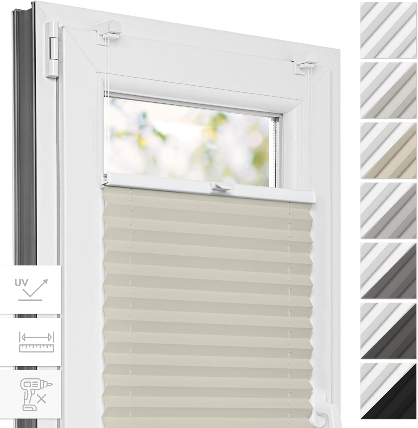 Amazon.de: Estika Thermo Plissee ohne Bohren - 50 x 230 cm - Farbe ...