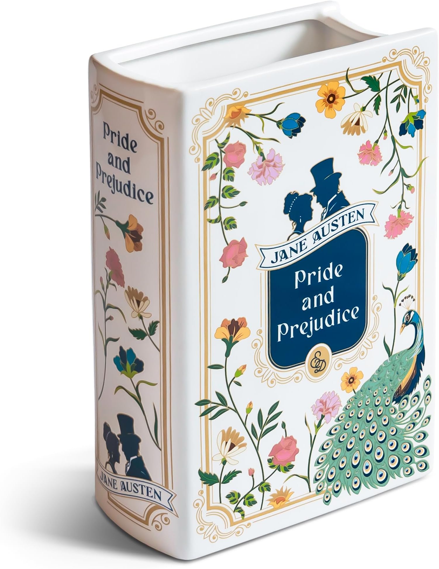 Amazon.com: Antvio Ceramic Book Vase for Flowers - Elegant Bookshelf ...