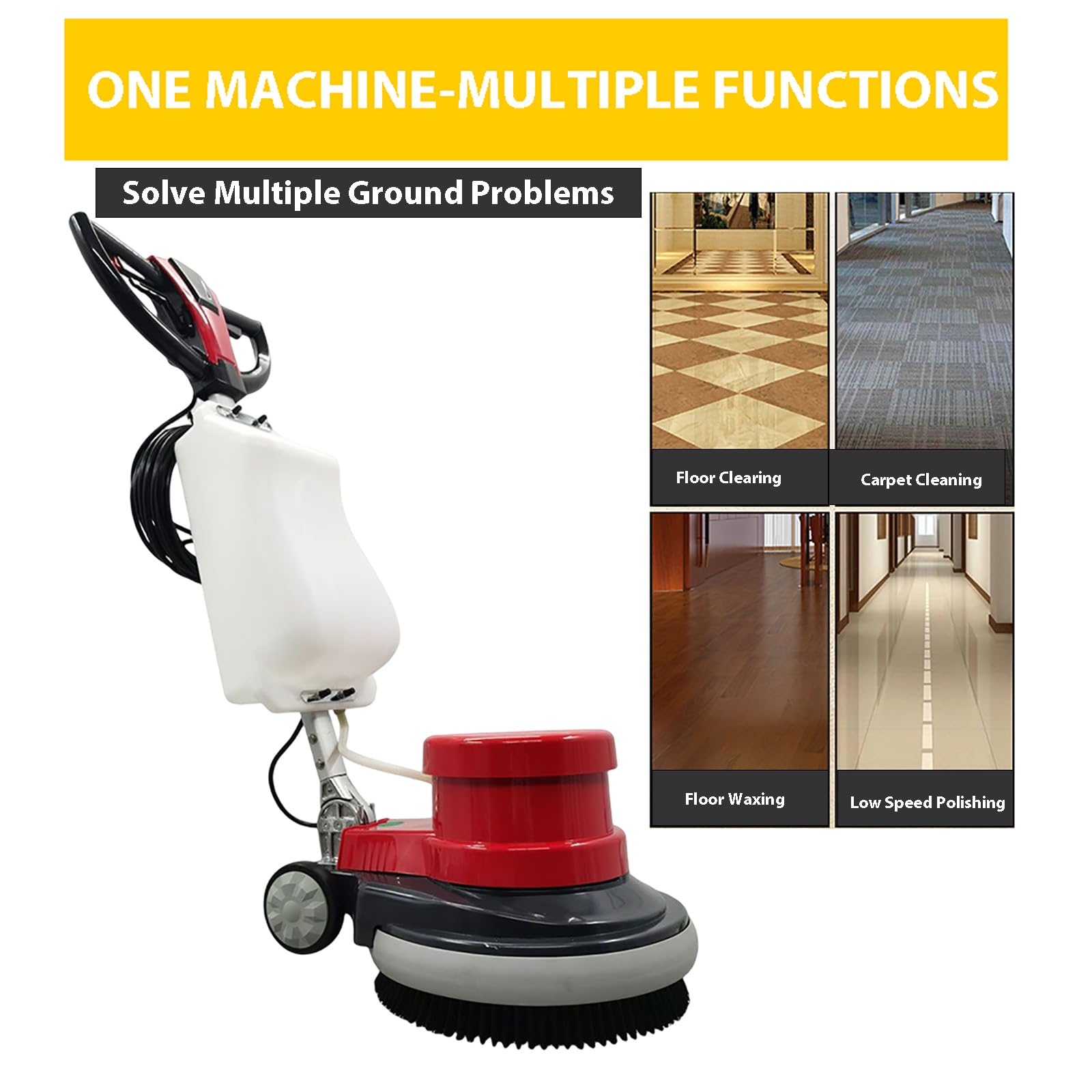 Electric Floor Polisher Scrubber Polisher Buffer Machine How To