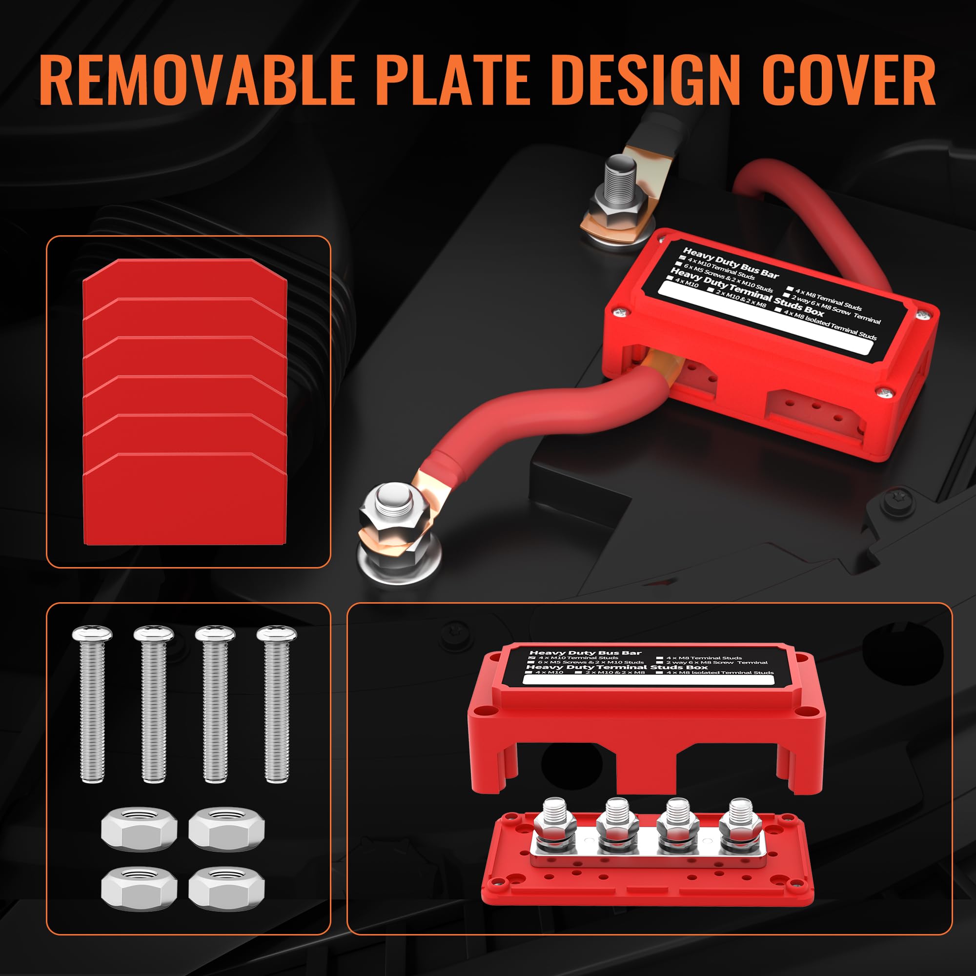 Snapklik.com : Joinfworld 300A Bus Bar 12V DC Waterproof Power ...