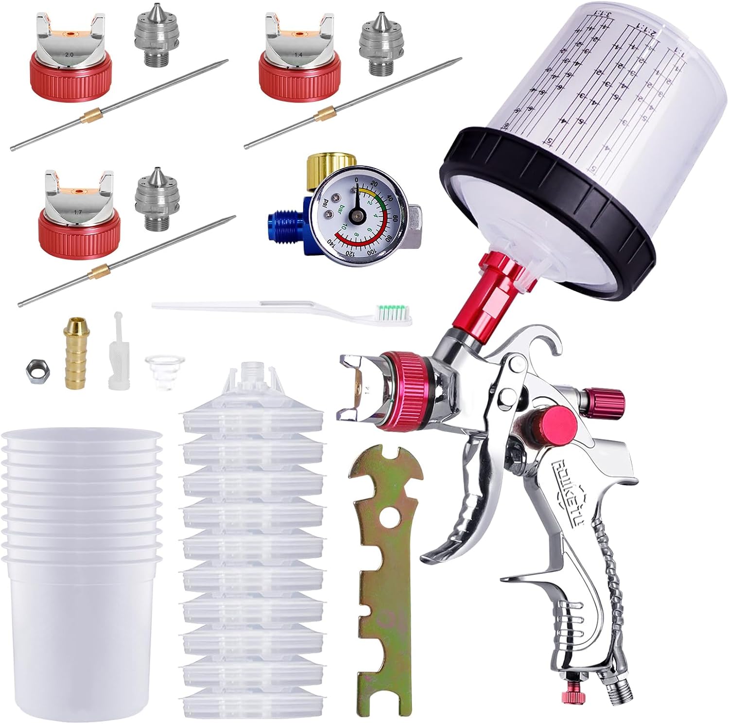 CypherCore Paint Guns Automotive with 10pcs 600cc Mixing Cups and Lids ...