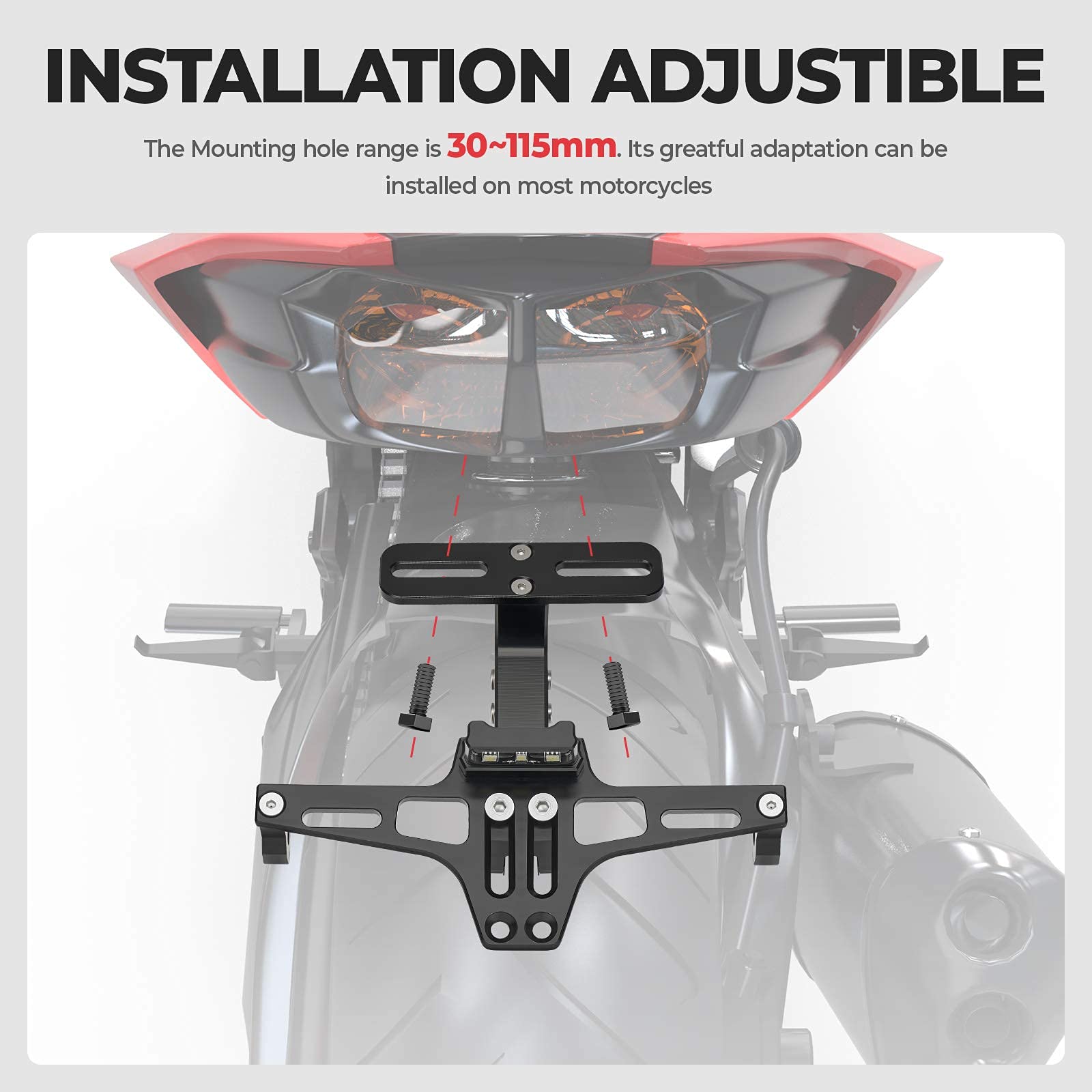 Snapklik.com : Motorcycle License Plate Bracket Fender Eliminator Kit ...