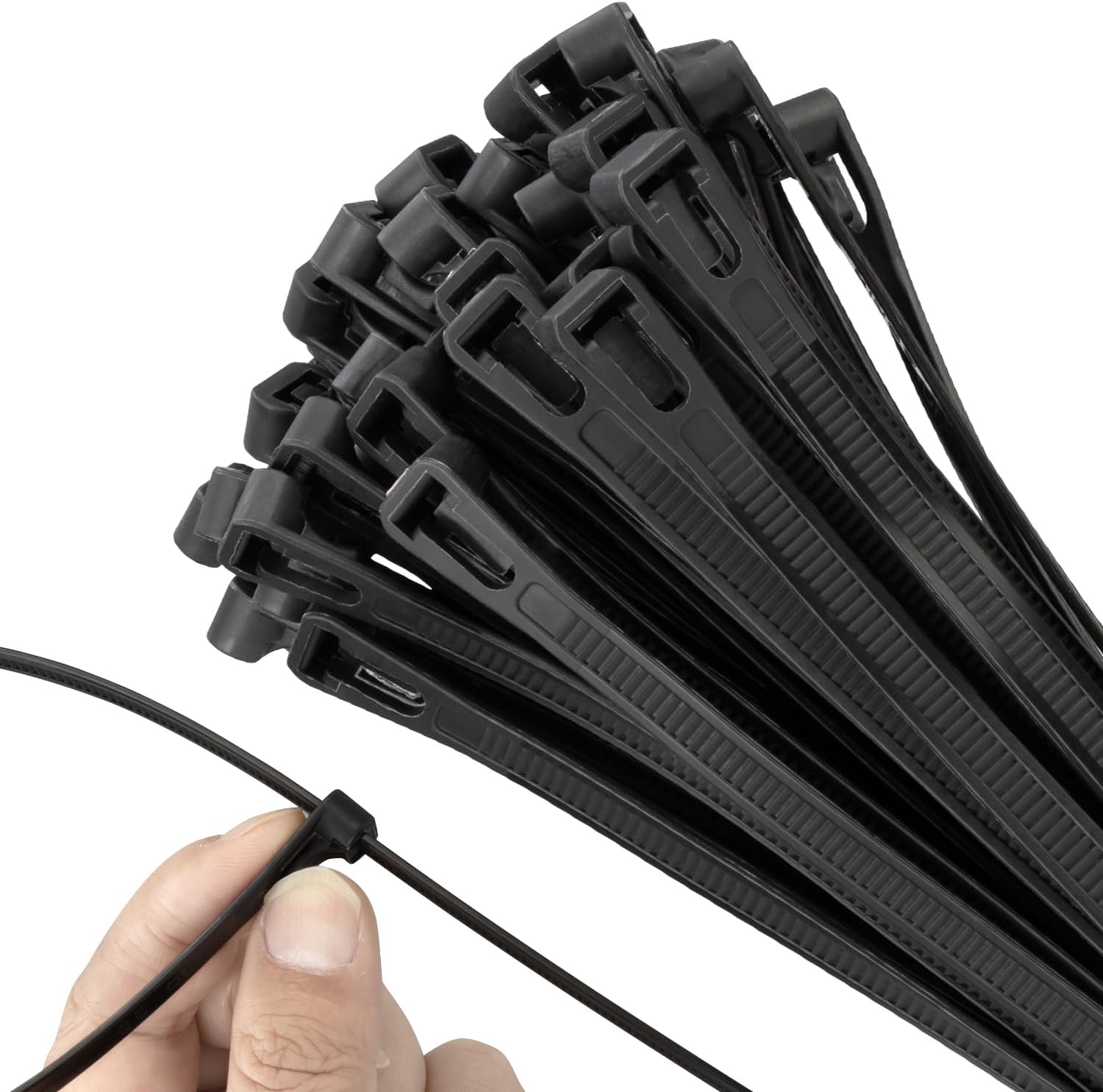 Amazon.com: Armpow 18 Inch Recoverable Reusable Zip Ties, 100PCS Black ...