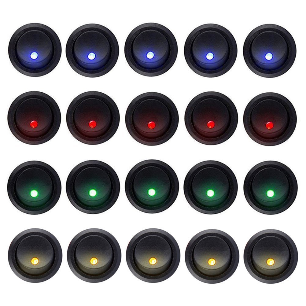 Amazon.com: Carviya 20pcs 5Blue+5Red+5Green+5Orange Rocker Dot LED ...