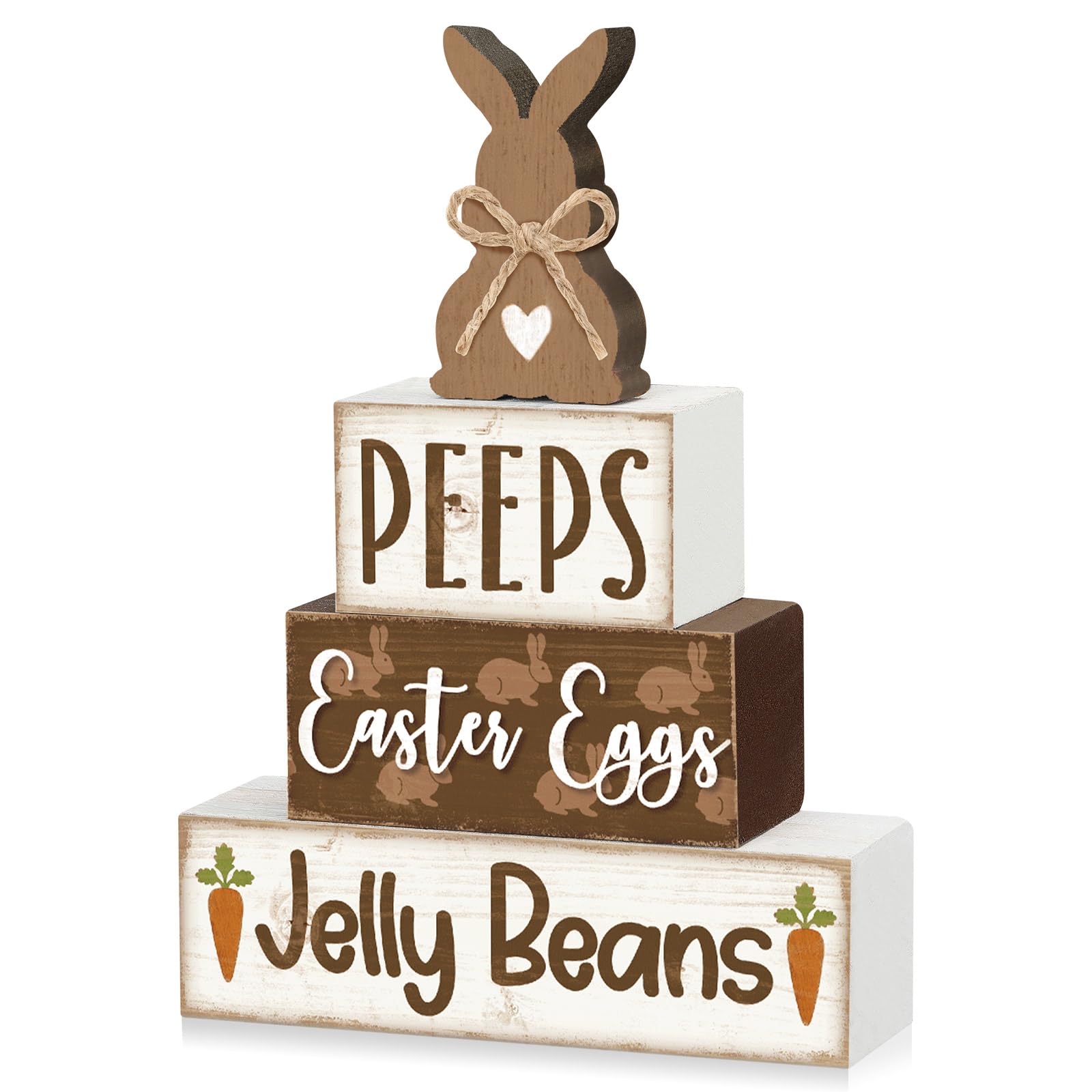 Amazon.com: Motionchic 4 Pcs Easter Table Decorations Easter Wooden ...