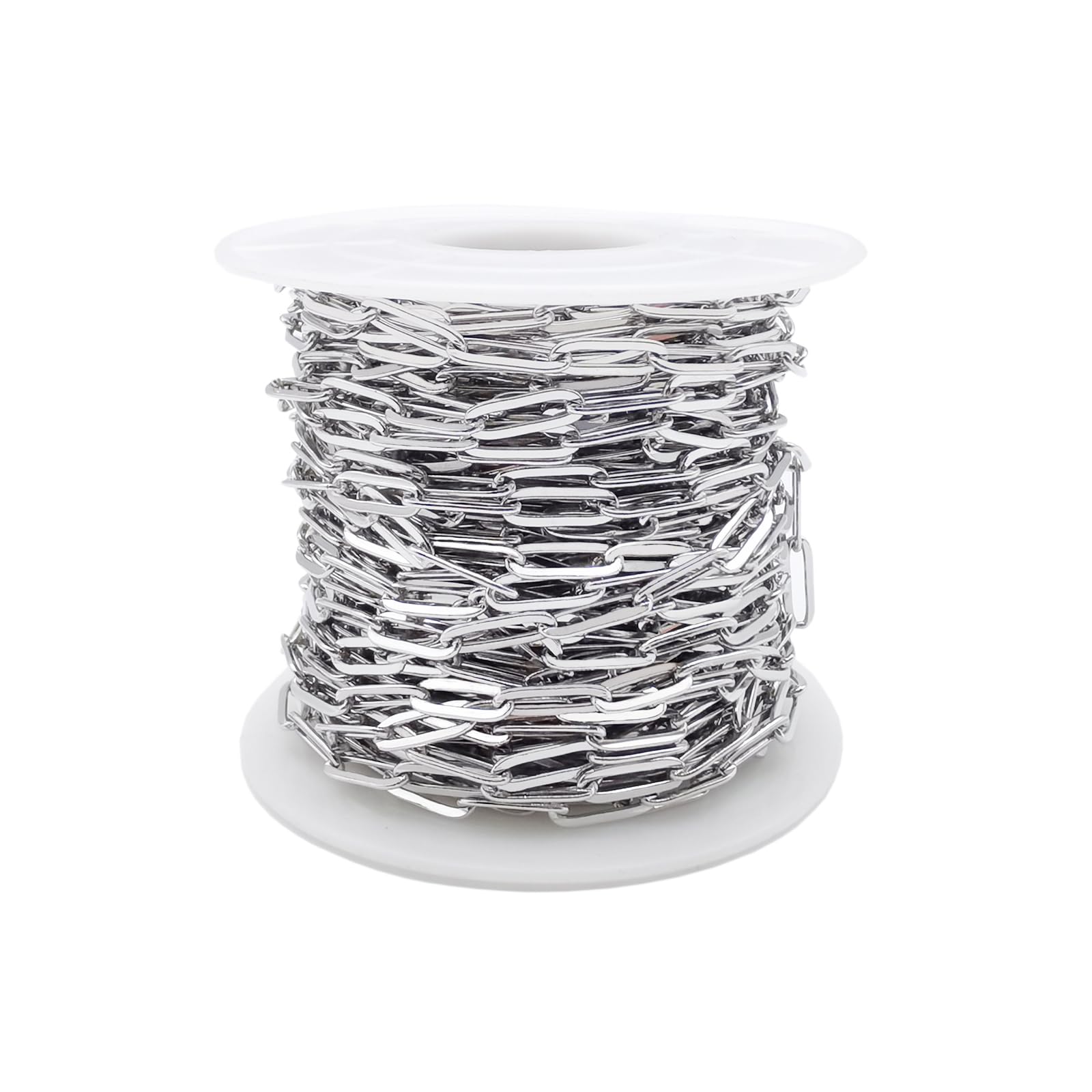 Amazon.com: 33 Feet Stainless Steel Paperclip Chains Roll Bulk Necklace ...