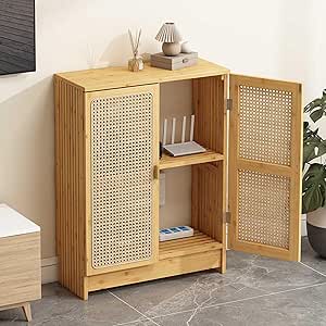 Amazon.com: WiFi Router Storage Rattan Cabinet Hidden Box, Floor ...