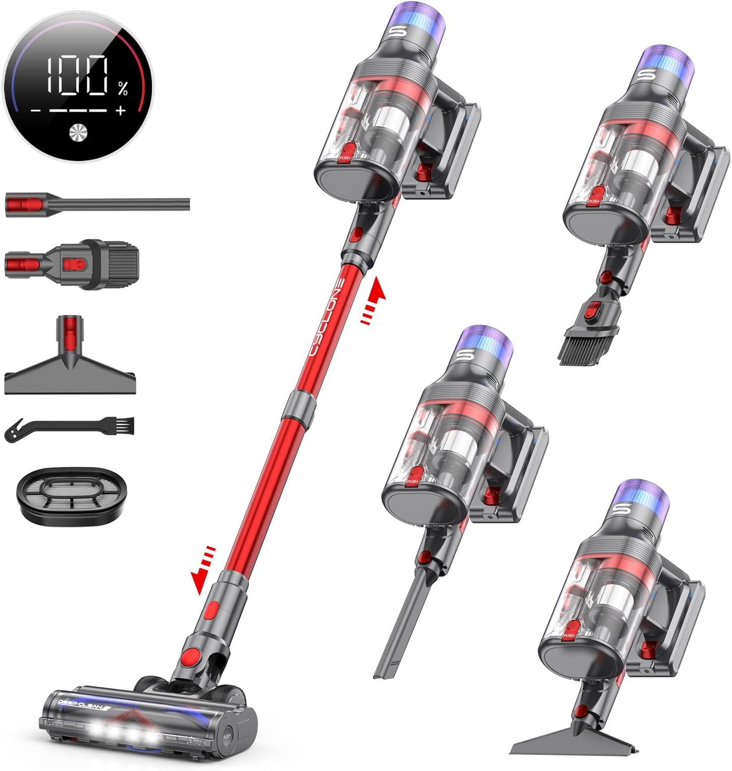 Amazon.com - HONITURE S13 Pro Cordless Vacuum Cleaner, 450W 38KPA ...