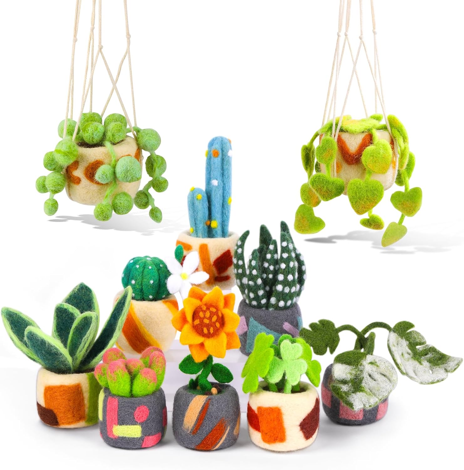 Amazon.com: OEHPICC Needle Felting Kit - 10 Pack Plant Pot Needle ...