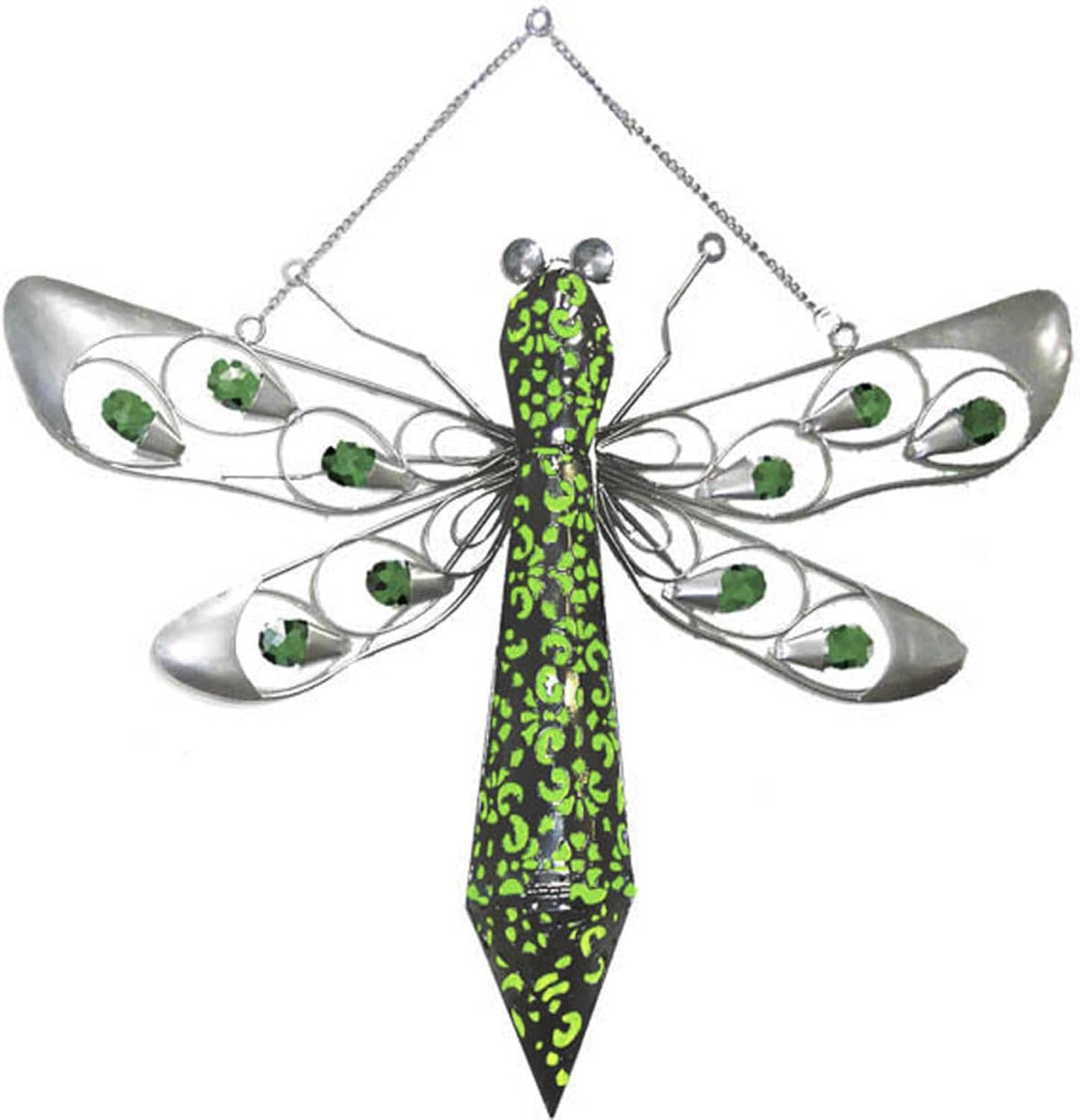 Amazon.com : Garden Meadow R1374G Solar Hanging Firelight Dragonfly ...