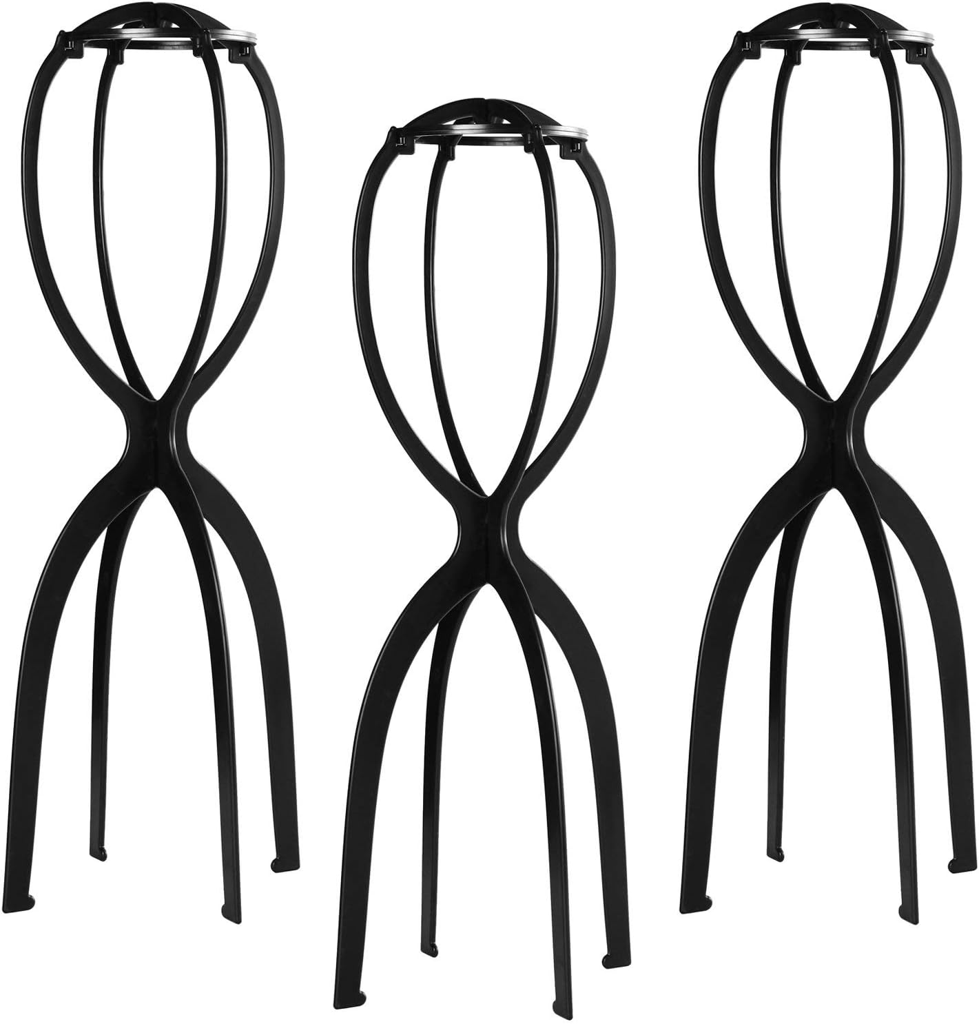 YANTAISIYU 2pcs 14.2 Inches Wig Stands Holders Portable Travel Wig Head ...
