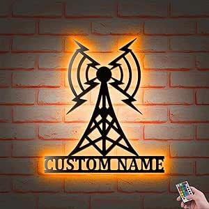 Amazon.com: ABSALOM Metal Sign Led Custom Ham Radio Tower Metal Wall ...