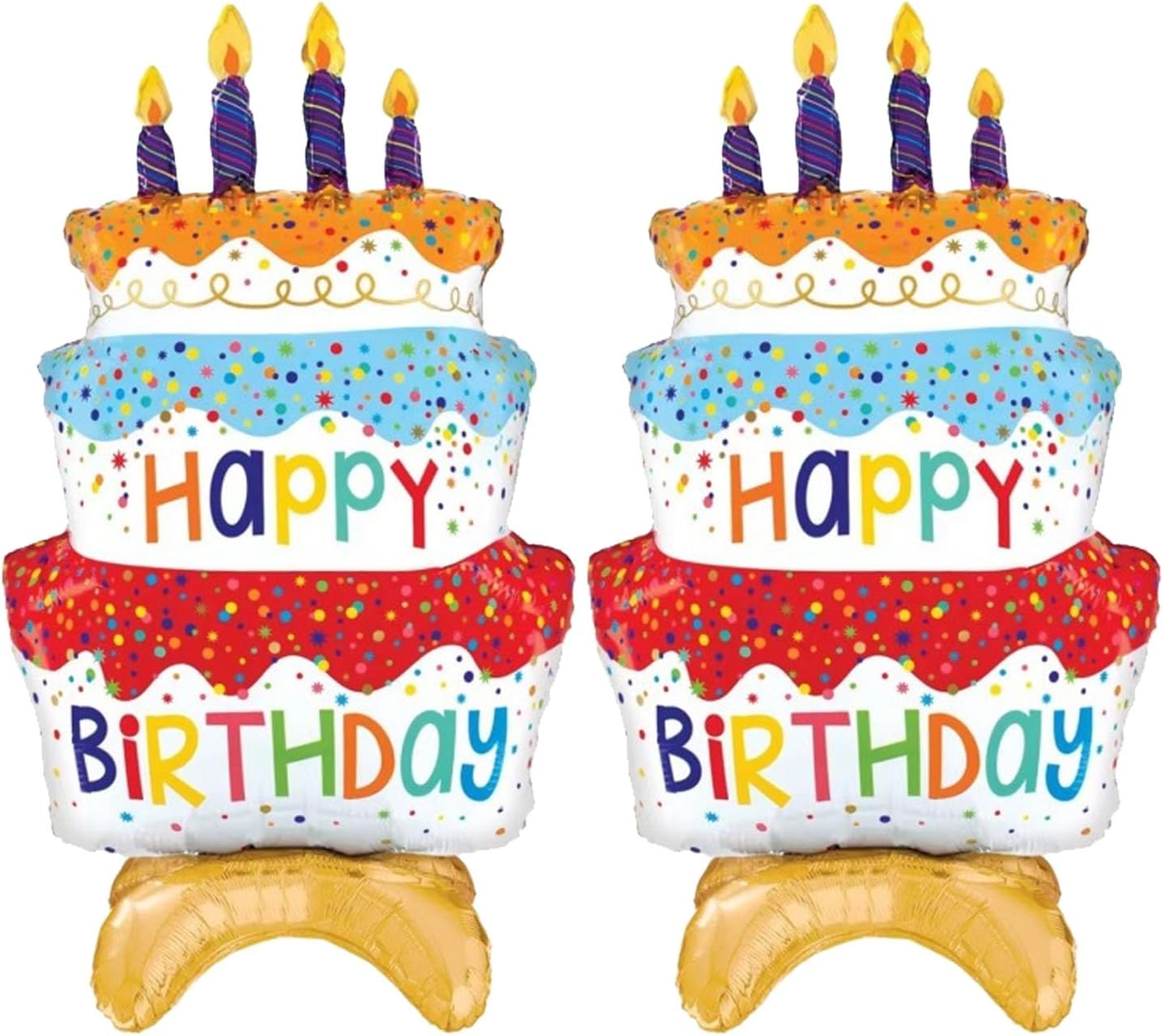 Amazon.com: GLASNES Self-Standing Happy Birthday Cake Balloons, 2pcs ...